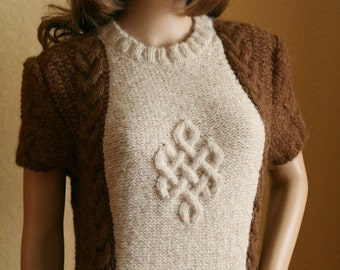 ON SALE Hand Knit Sweater, Cabled Sweater, Ready to Ship