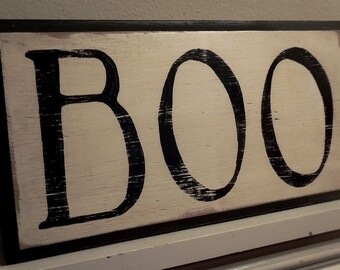 Wooden boo sign | Etsy