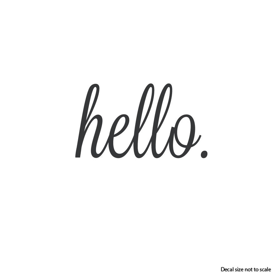 Hello Door Decal Sticker Hello Greeting by WallumsWallDecals