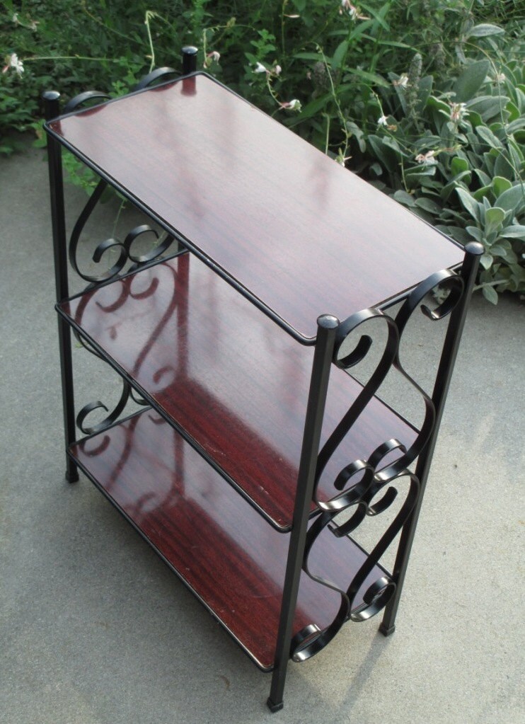 Mid Century Wrought Iron Shelf – 3 -Tier – Haute Juice