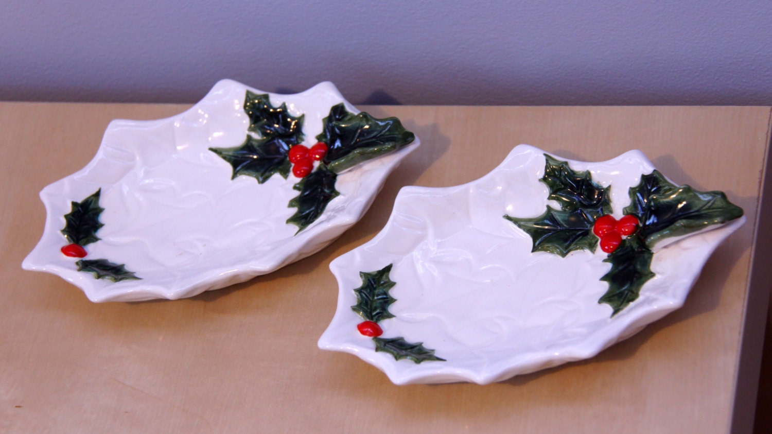 Set of Two Vintage Lefton Holly Leaves – Haute Juice
