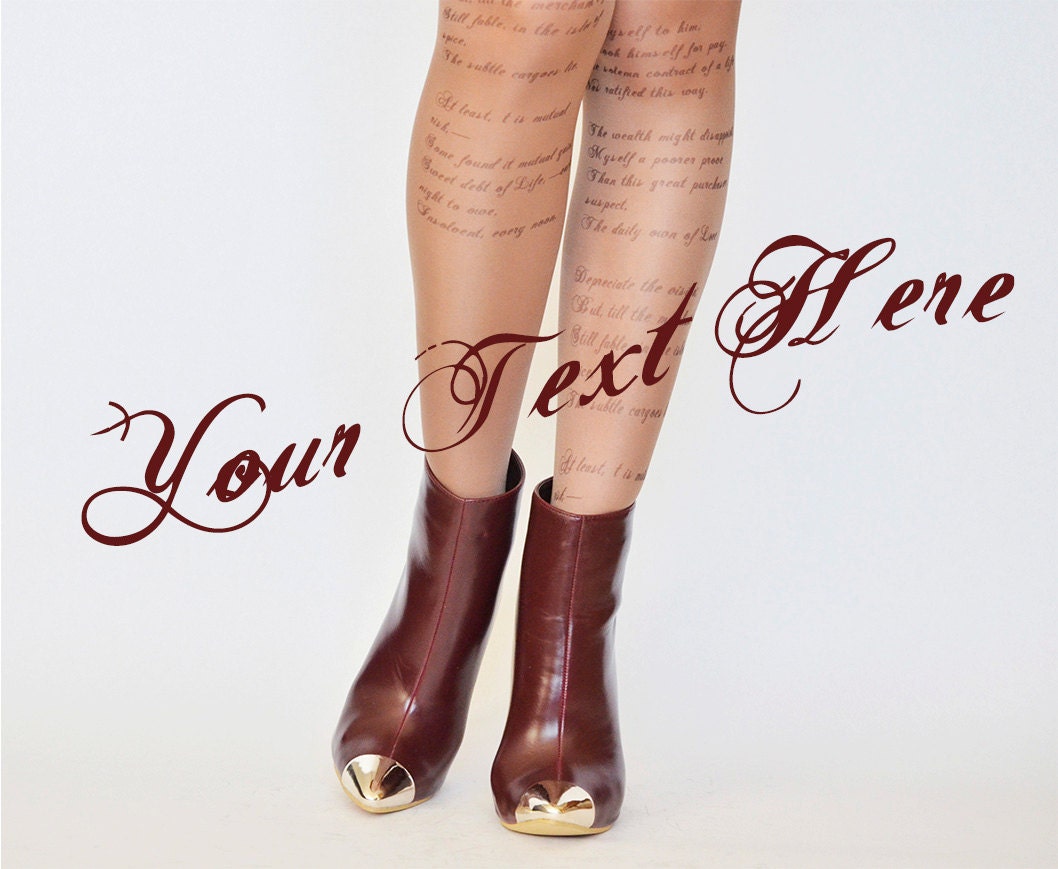Custom Text Tights / Customized print / Personalized print