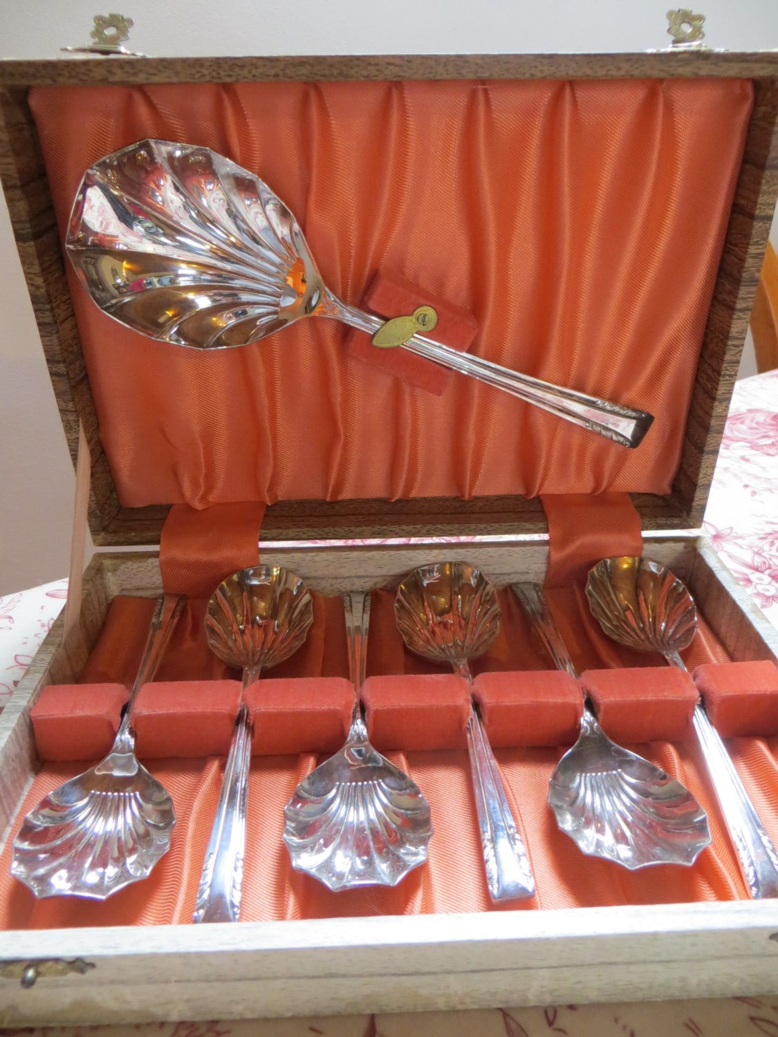 silver plated cutlery set //desert spoons // flatware //serving spoon ...