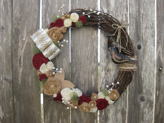 Items similar to Christmas Wreath, Winter Wreath, Country Christmas ...