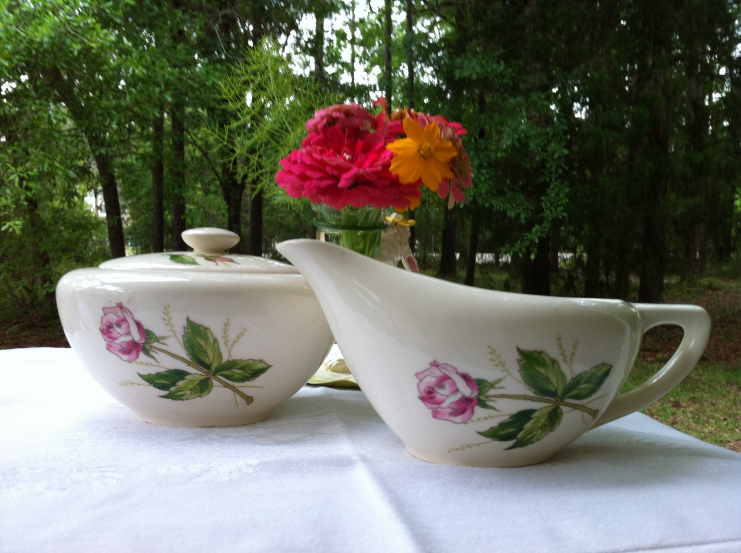 Vintage Knowles Sugar and Creamer Tea Rose Pattern – Haute Juice