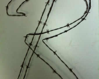 Barbed wire monogram | Etsy