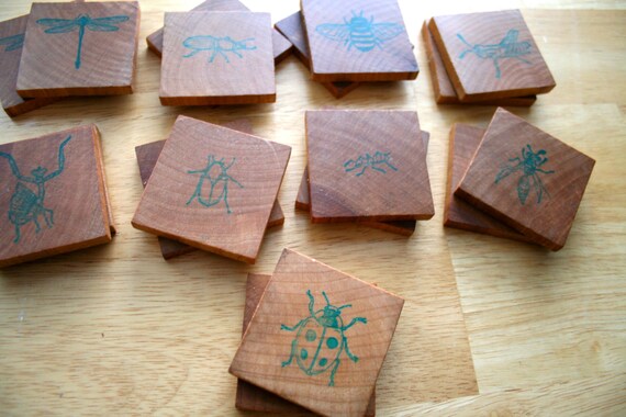 Wooden Matching Memory Game Insects Montessori Inspired