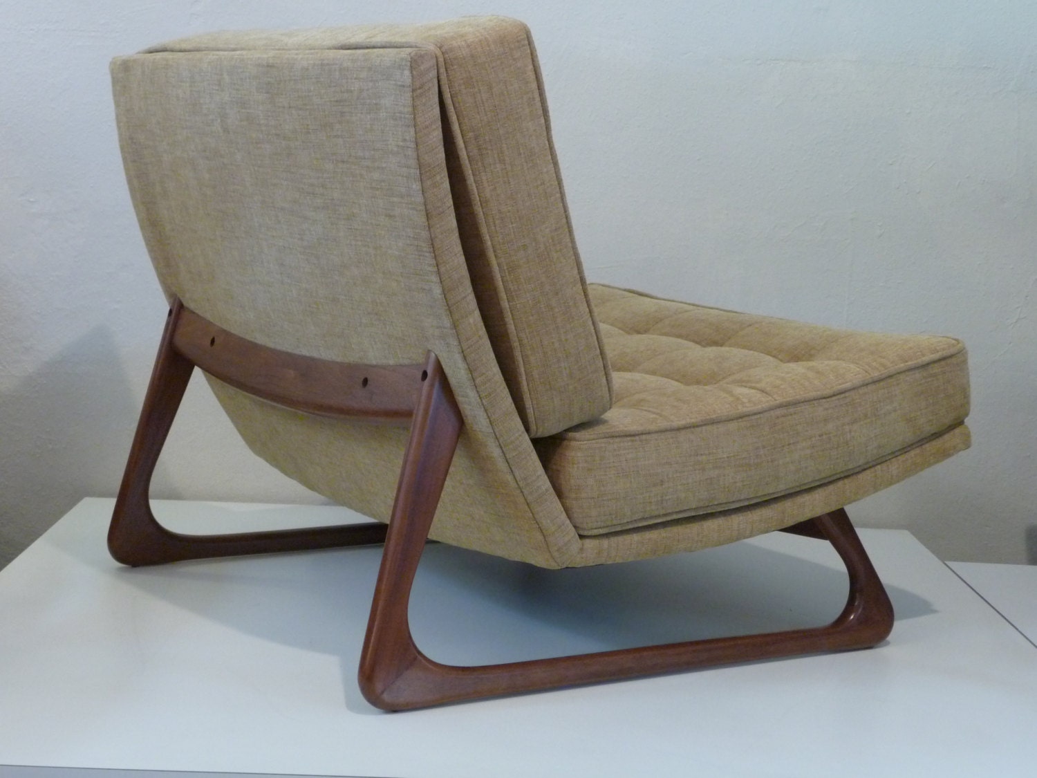 Pair of Adrian Pearsall Chairs Wide Lounge Chair Tufted Lounge