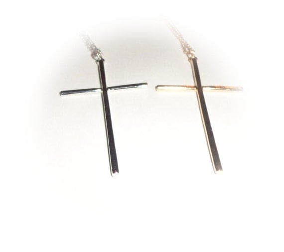 Gold or Silver Long cross Long necklace by DesignsByCherrae | Designs ...