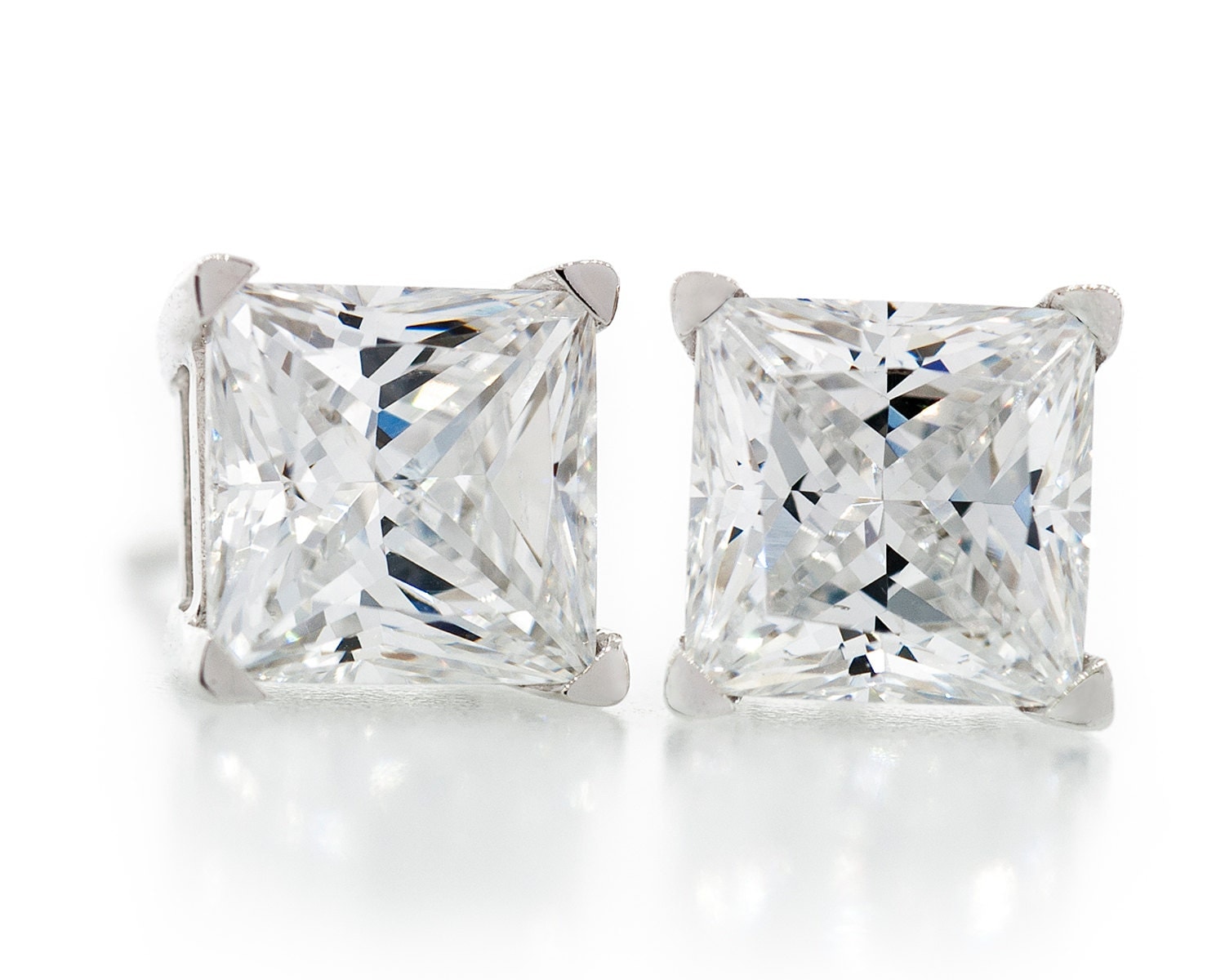 Square Shape Princess Diamond Cut Crystal White 5.5x5.5