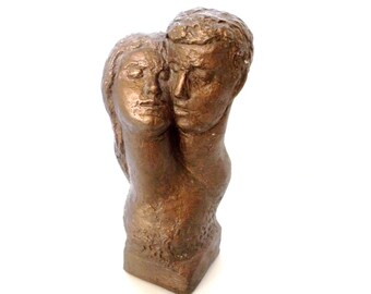 1971 Austin Productions Inc. Bronze Toned Lover's Bust