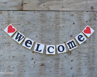 WELCOME BANNER - Welcome Bunting - Rustic Welcome Banner