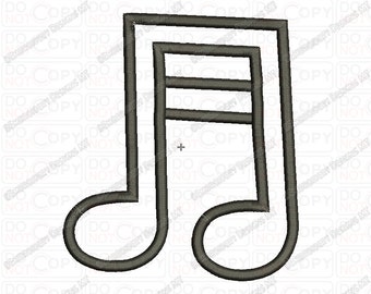 Music Art Treble Clef Musical Note Embroidery by Pixels2Threads