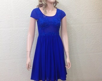 Navy Blue Dress. Dress With Sleeves.