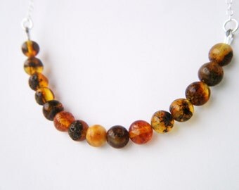 Gemstone Necklace Sterling Silver Baltic Amber Necklace Baltic Amber ...
