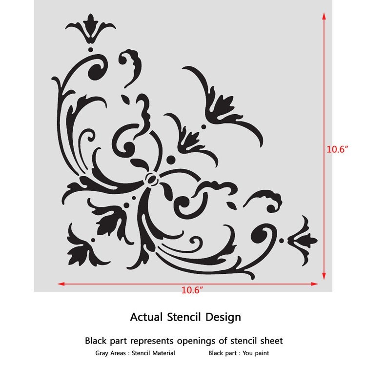 Corner Stencil Reusable Template 031 for Wall by JboutiqueStencils
