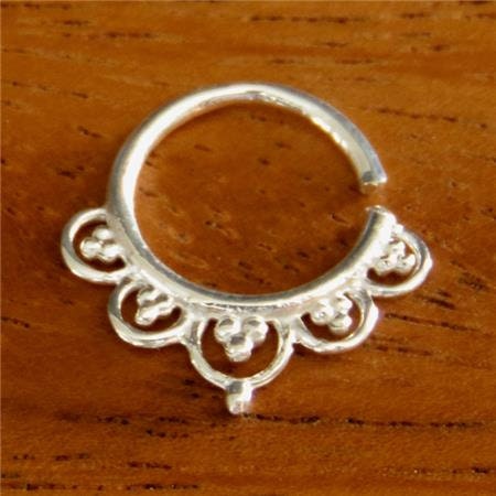 Ajeet Silver Septum Ring Septum Jewelry Septum Piercing