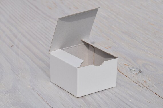 100 White Gift Boxes 3x3x2 One Piece with Tuck Lid