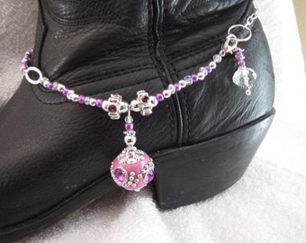 Pink Purple globe boot jewelry 001