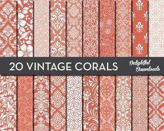 Coral wallpaper | Etsy