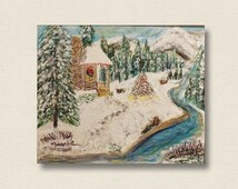 Popular items for log cabin christmas on Etsy