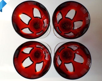 Popular items for ruby red glasses on Etsy