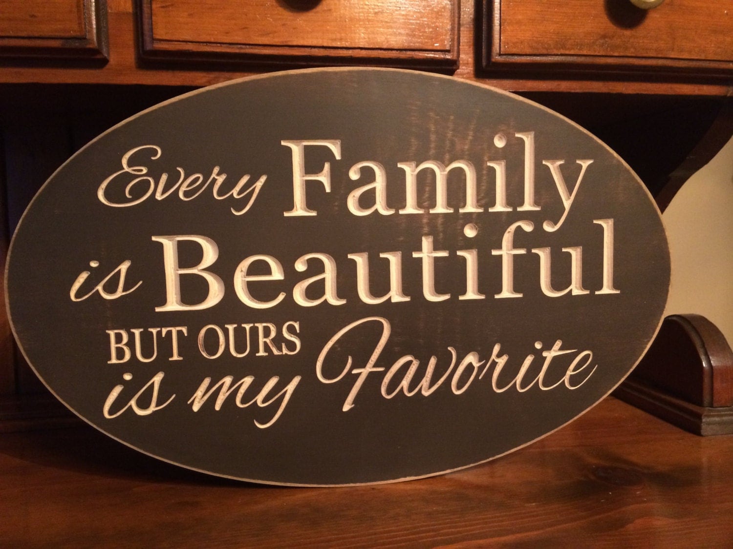 Custom Carved Wooden Sign Every Family Is Beautiful
