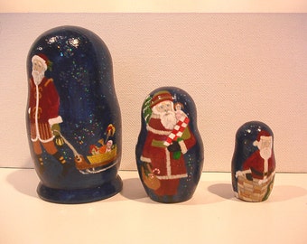 Santa nesting dolls | Etsy