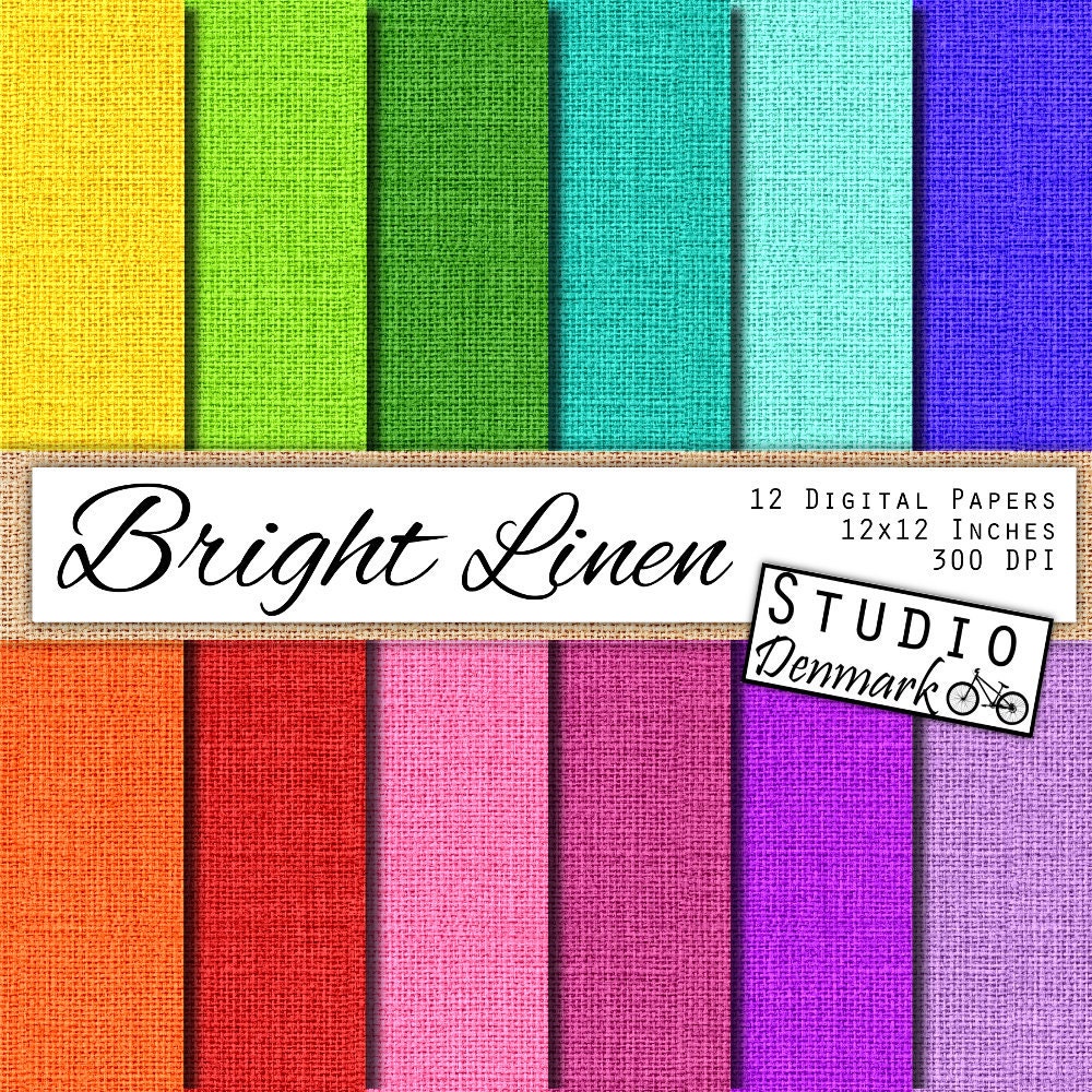 Linen Digital Paper – 12 Colorful Linen Paper – Commercial Use – Linen ...