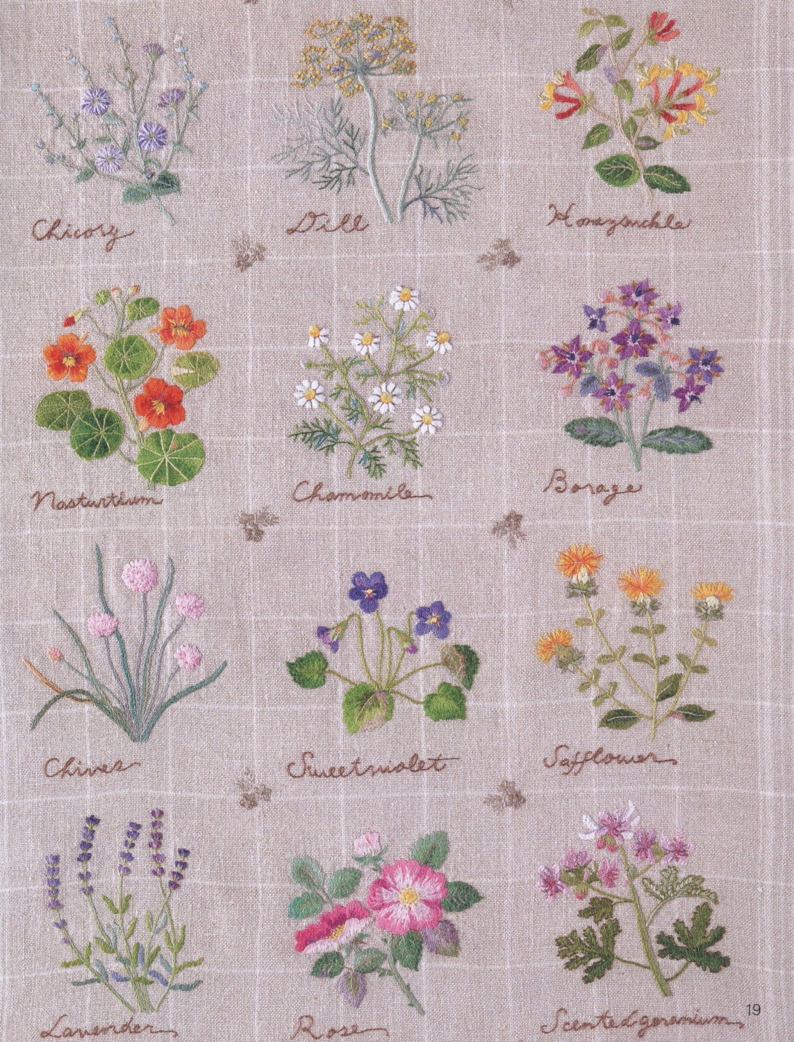 Embroidery patterns botanical herb embroidery japanese