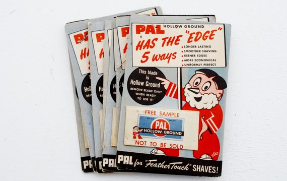 7 Vintage PAL Safety Razor Blade Samples on by TheDustyOldShack