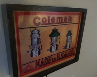 Coleman Lantern Camping Store Man Cave Lighted Advertising Sign