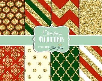 Instant Download // Black Gold Glitter Digital Paper Pack//