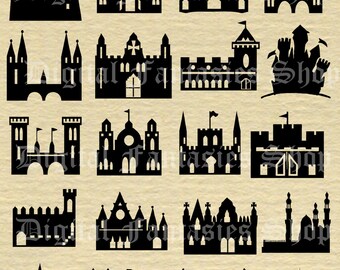 Popular items for castle clip art on Etsy