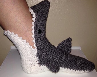 PATTERN for crocheted Shark Socks Baby Child and Adult