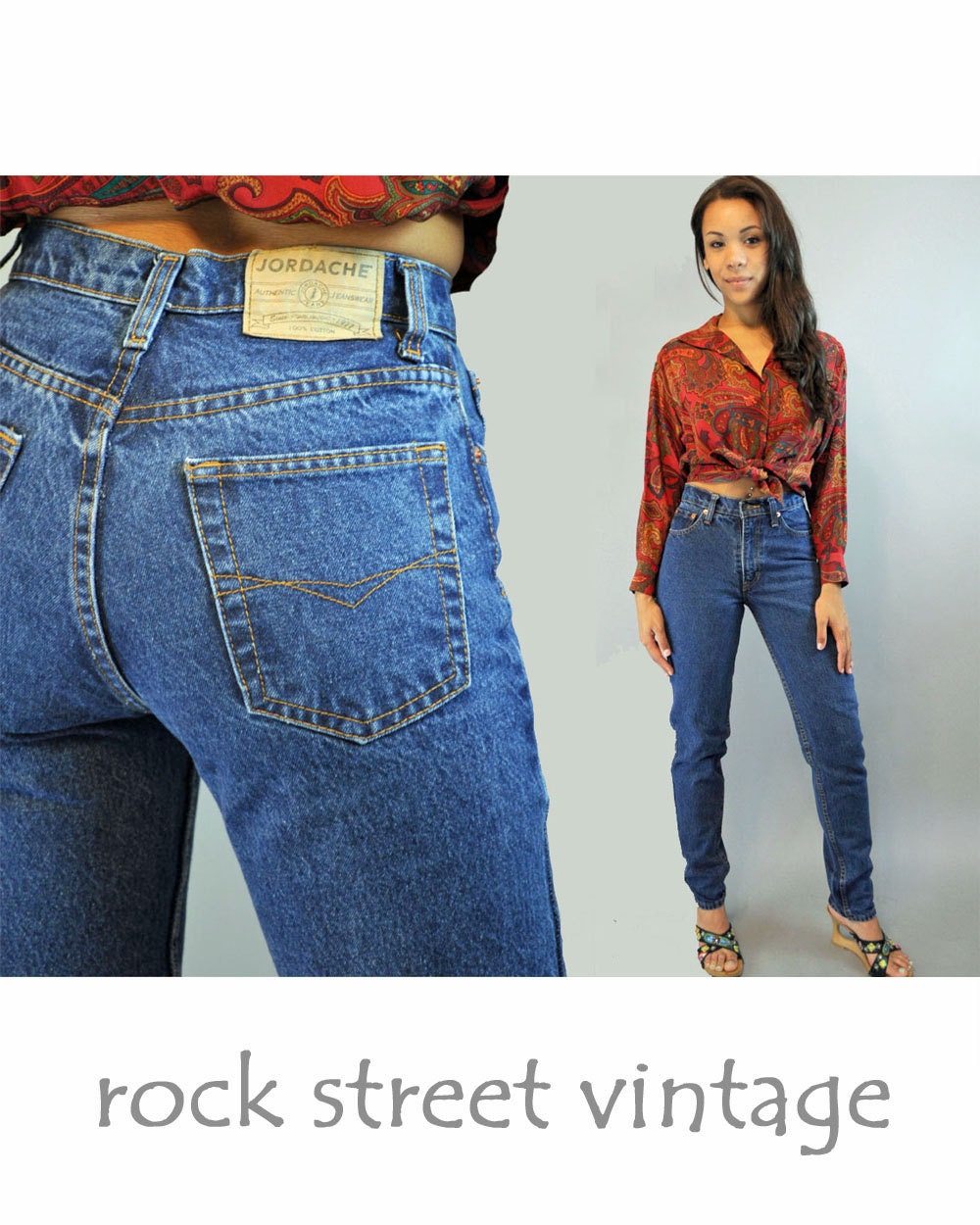 Vintage Denim Jeans 80s Mom Jeans High Waisted Jeans JORDACHE