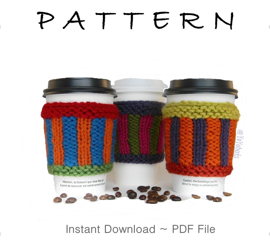 Mug Warmer Knitting Pattern Knitted Coffee Sleeve Pattern