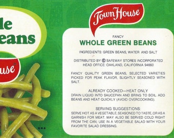 Green bean label | Etsy