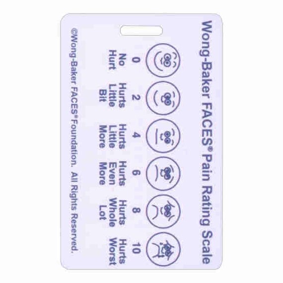 Wong Baker FACES® Pain Rating Scale Vertical w/ Spanish Badge