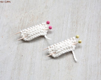Knitting pin set of 3 pieces pure wool