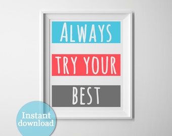 Popular items for try your best on Etsy