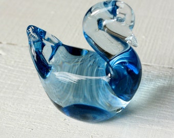 Blown glass swan | Etsy
