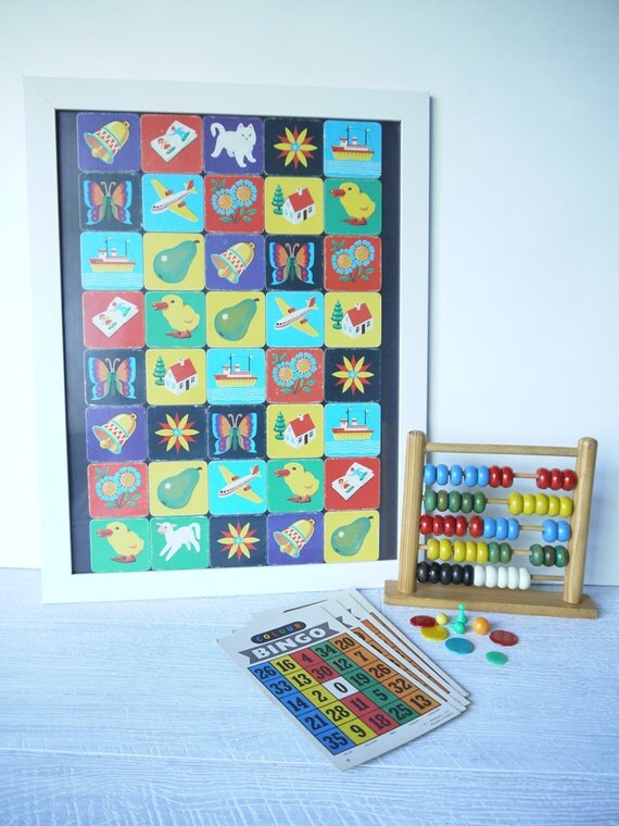 Kiddy Snap Framed 1970's Vintage Card Game