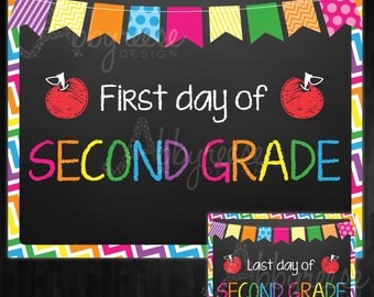 Popular items for second grade sign on Etsy
