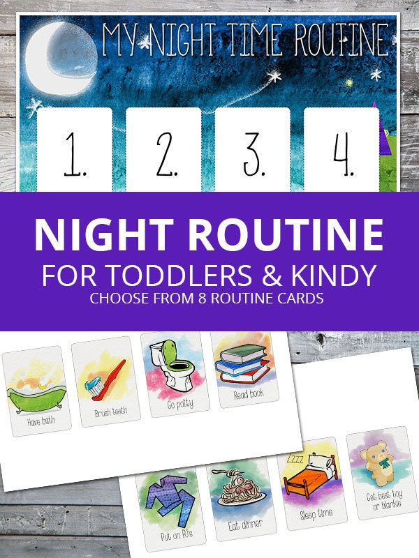 Night time routine chart for children Toddler and Kindy