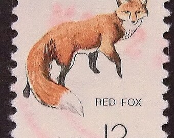 Red fox stamp | Etsy