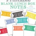 Blank Lunch Box Notes Instant Download by MandyBradyDesign