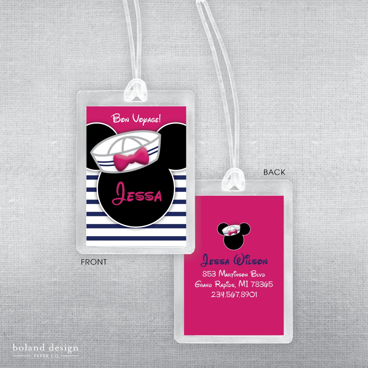 Disney Cruise luggage tag. Disney bag tag.