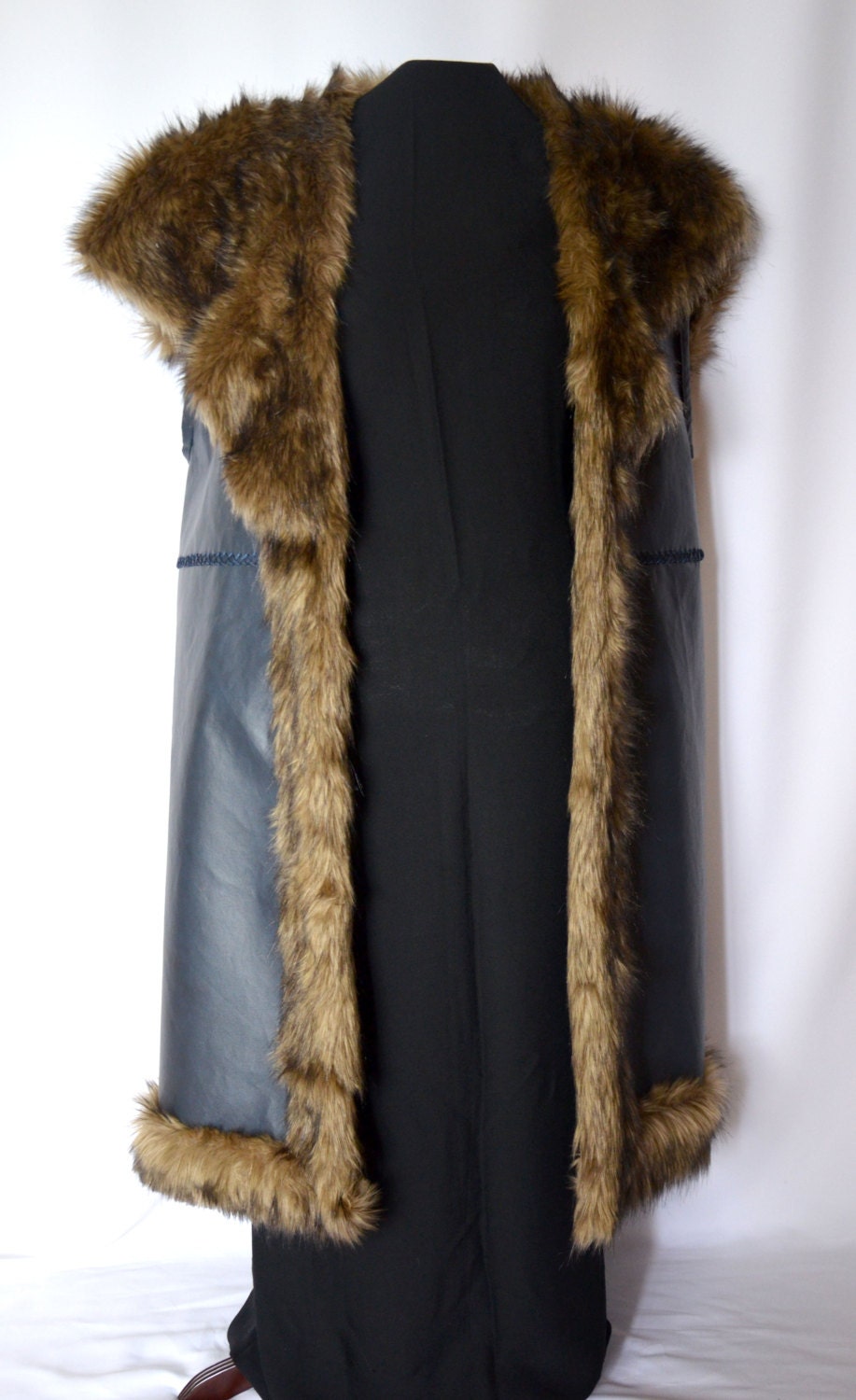 Dwarf King Surcoat a midnight blue faux leather coat with