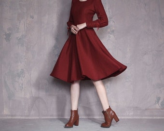 Popular items for red wool dress on Etsy